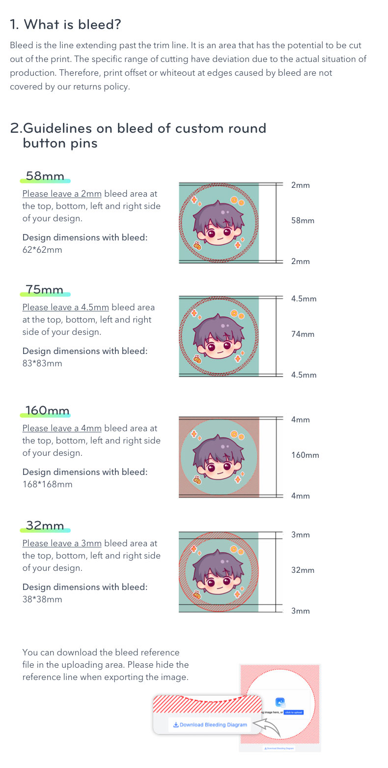 Custom Soft Touch Hot Stamping Badges - 2.28"(58mm)