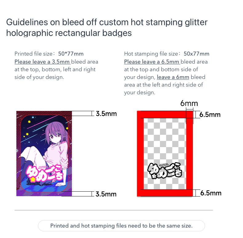 Custom Matte Silver Hot Stamping Glitter Holographic Rectangular Badges ...