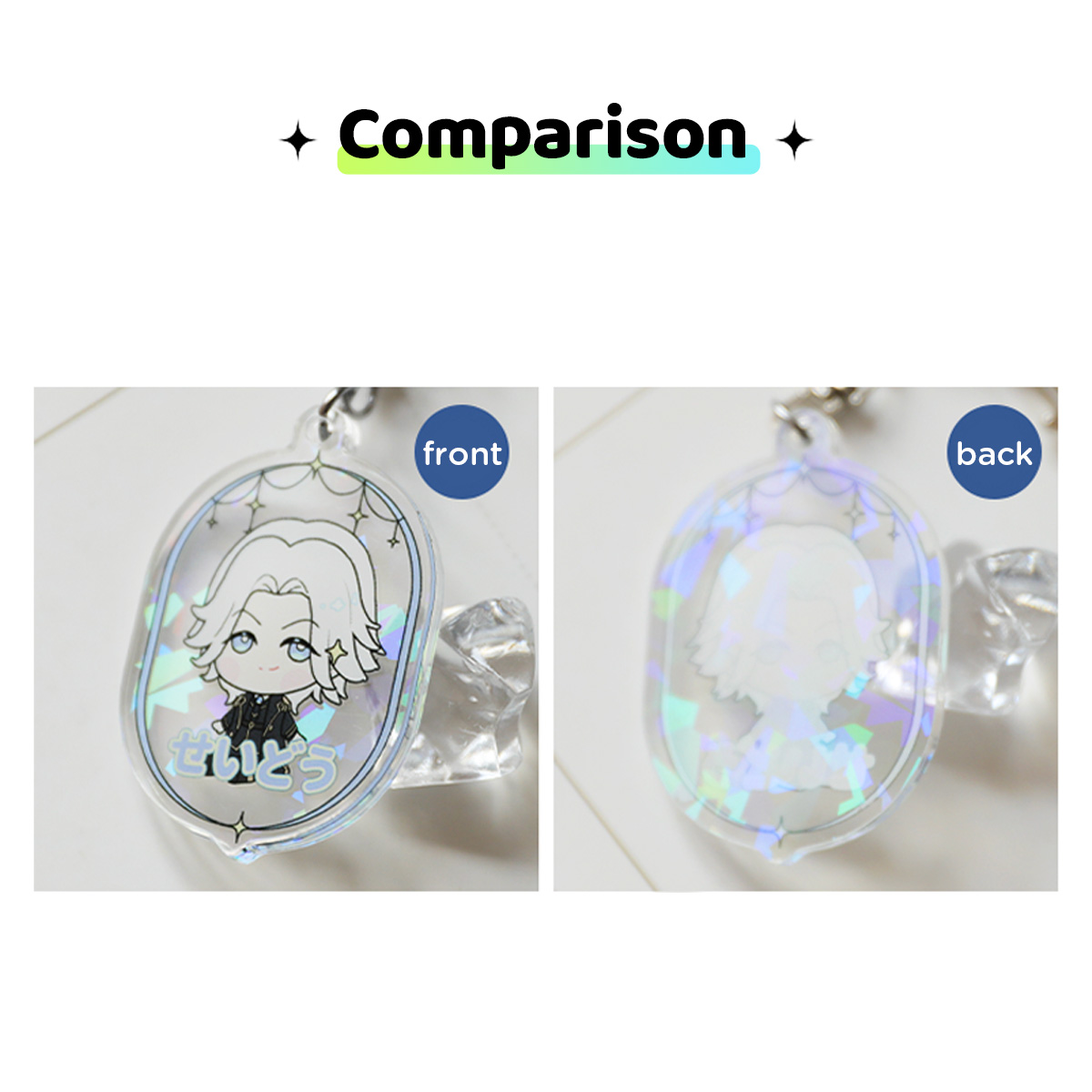 Custom Broken Glass Acrylic Keychains - 1.97"(50mm), ①
