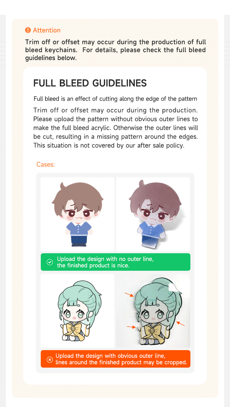 Custom Full Bleed Acrylic Keychains