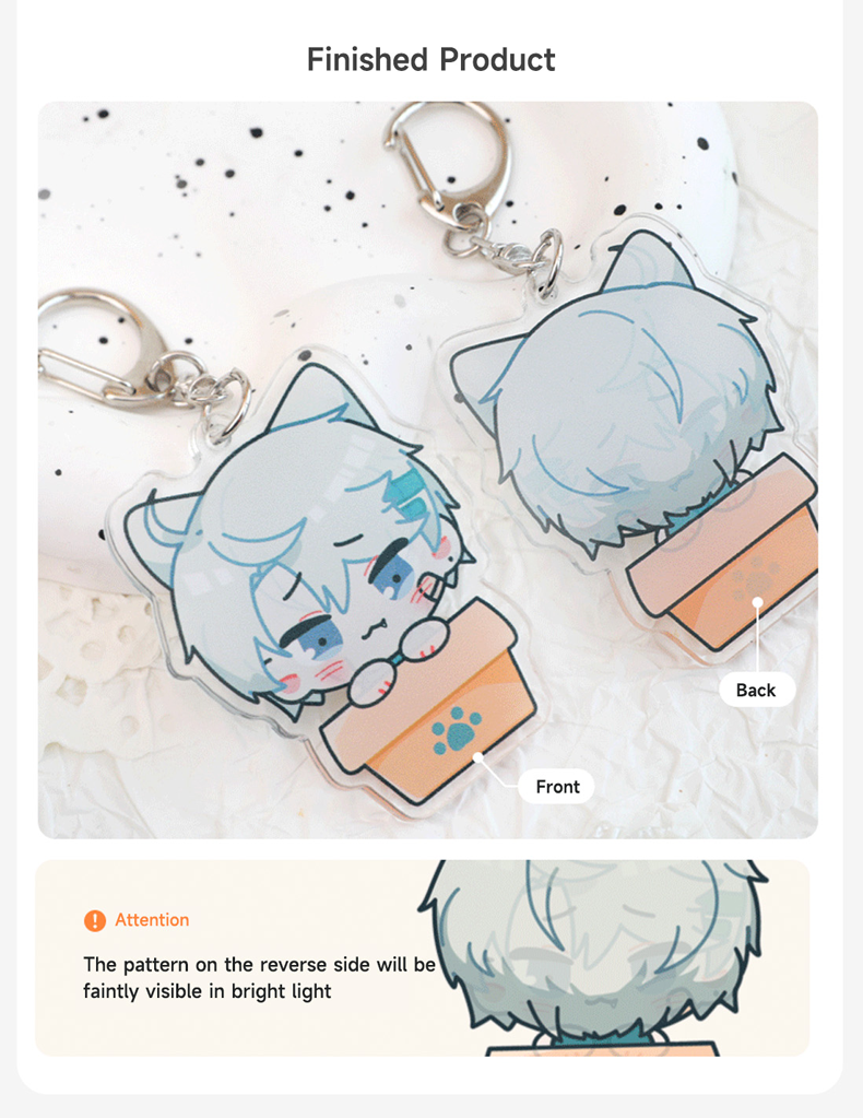 Custom Acrylic Keychains - Same, Clear, 1.97"(50mm)