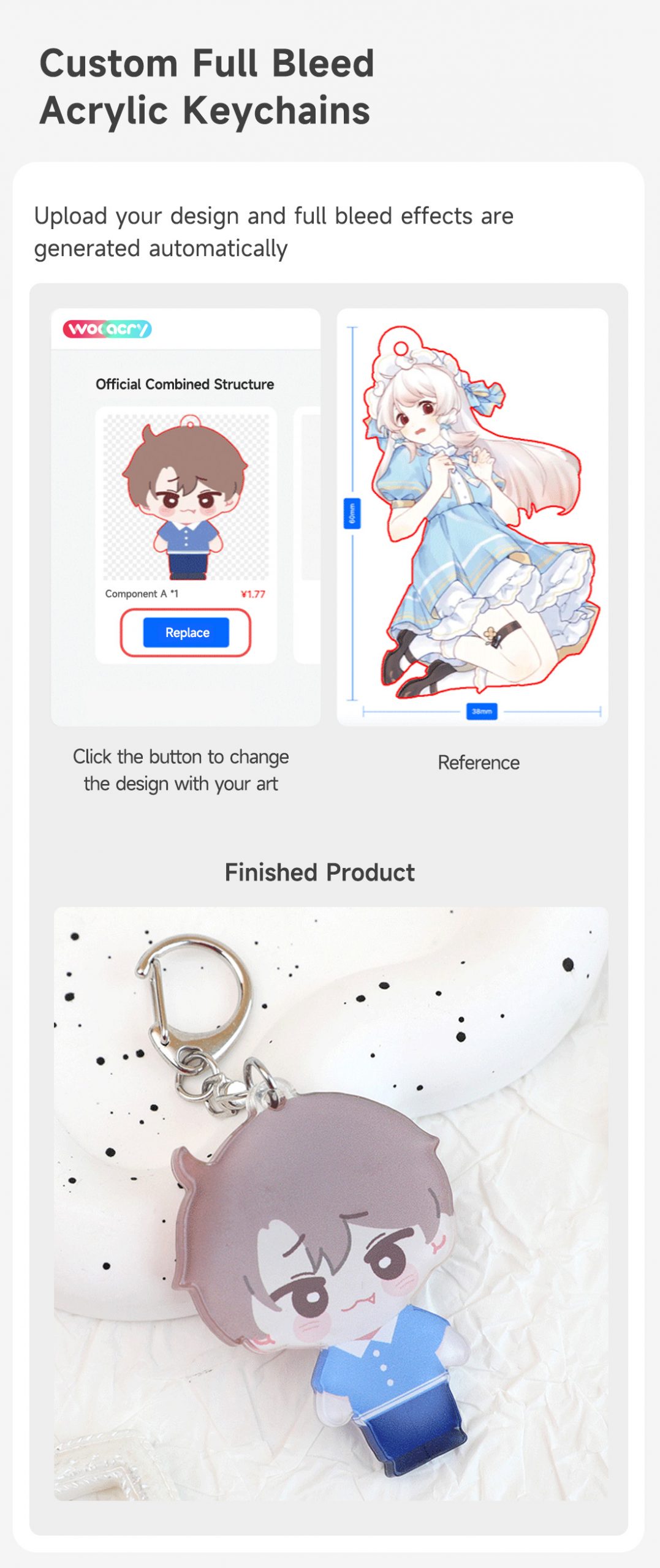 Custom Full Bleed Acrylic Keychains